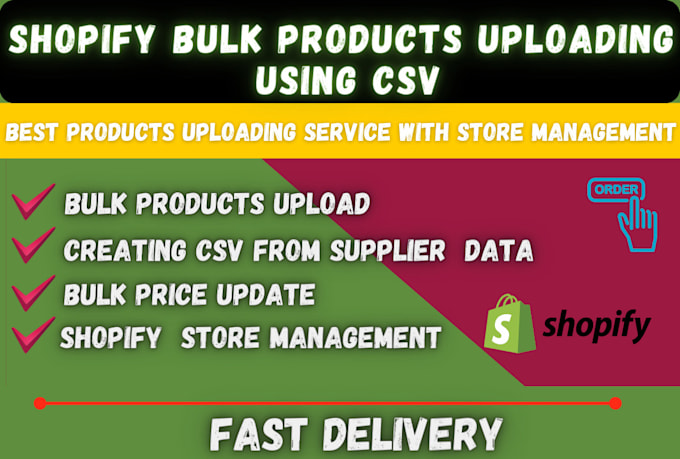 Do shopify bulk products uploading using csv by Bluehatwebworks | Fiverr
