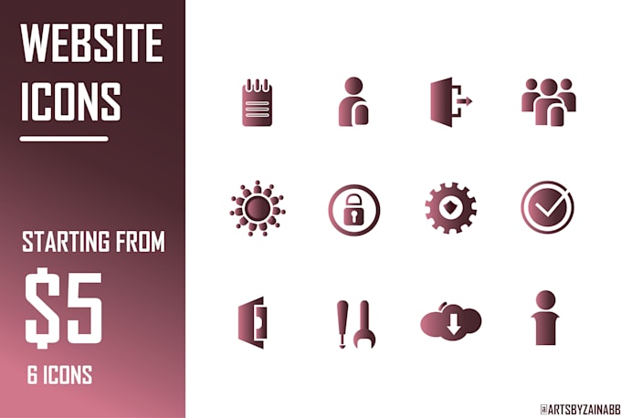 Design custom icon for your website by Artsbyzainabb | Fiverr
