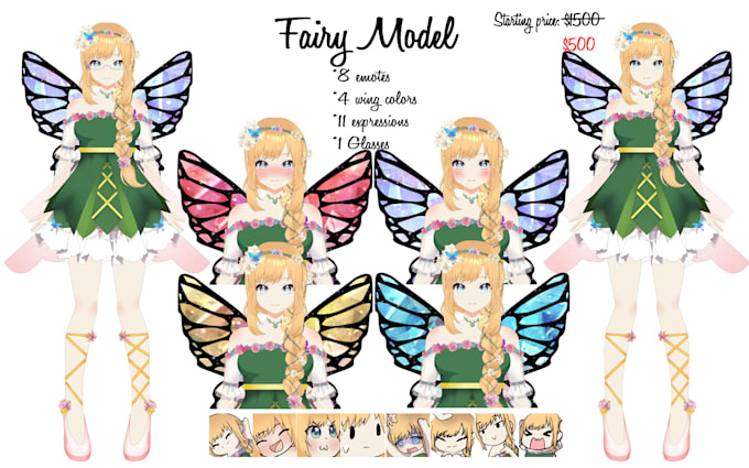 Sell fairy vtuber model by Midnightfurwuvs | Fiverr