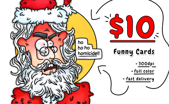 Draw custom cards with hilarious cartoons by Cartoonzombie | Fiverr