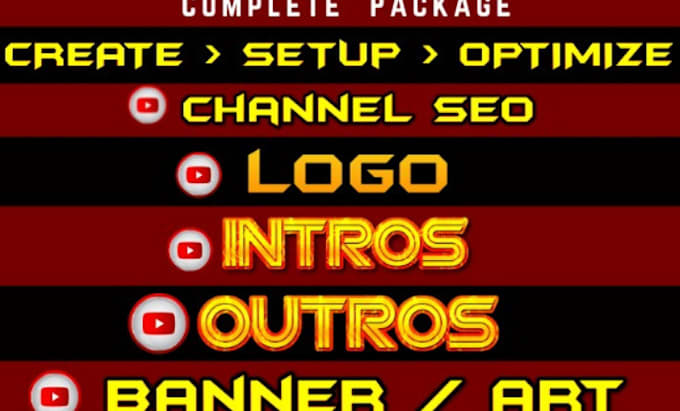 Create and setup youtube channel, logo, banner, intro and do seo by Mtm ...