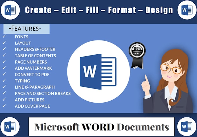 Create, edit, fill, format and design your microsoft word documents by ...