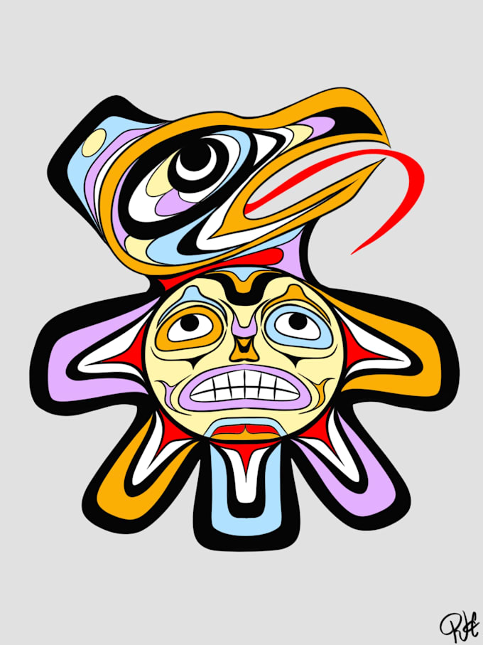 Create coast salish line art and colour animals by Ryanh_salishart | Fiverr