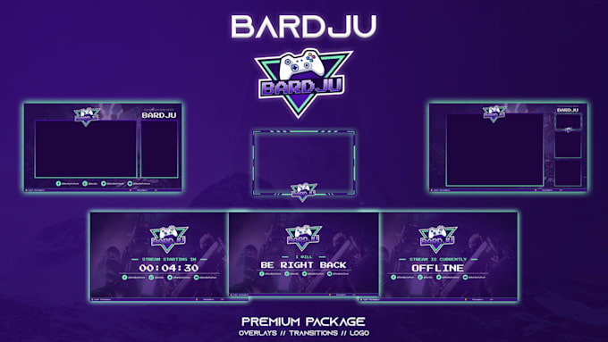 Design twitch overlay, facecam, screen or animated transitions for ...