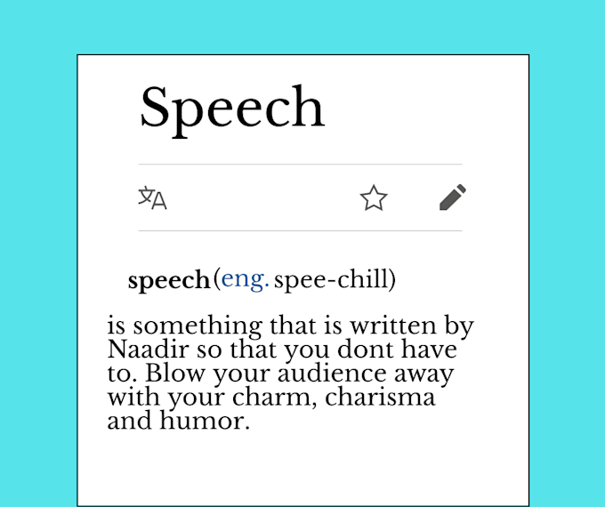 Write an epic speech for any occasion by Nadzo_ | Fiverr