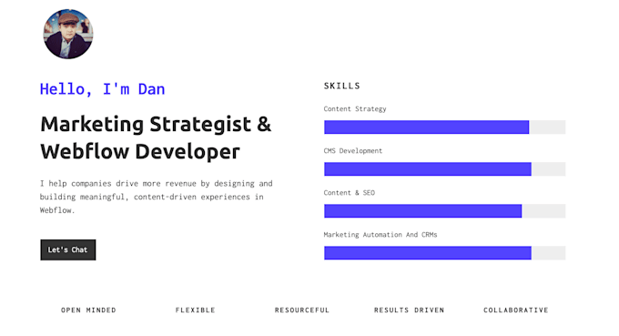 Design an interactive resume or portfolio in webflow by Danielhuang507 ...