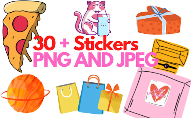 35pcs pre cropped digital stickers png and jpeg formats by Onlyed | Fiverr