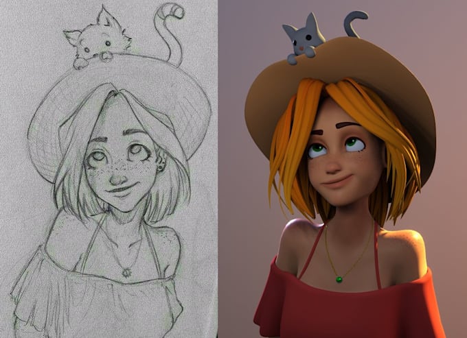 Turn 2d concept into 3d model for animation and record it by Presslee ...