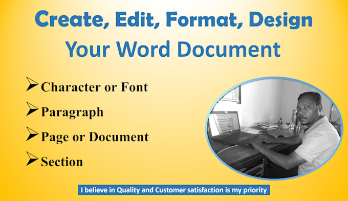 Creat, edit, type, design, and format microsoft word document by ...