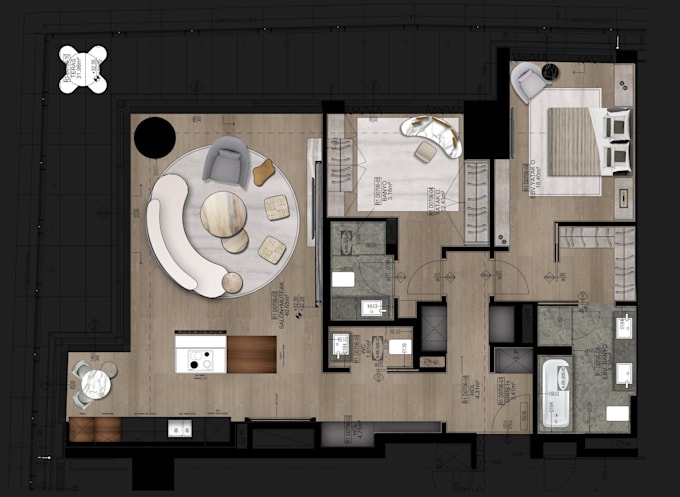 Draw, redraw 2d architectural floor plan by Sinemekenn | Fiverr