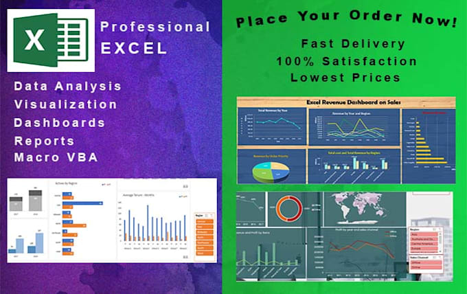 Do professional excel dashboard, pivot table, charts, data visualize by ...