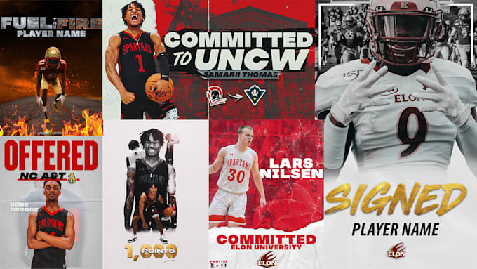 Create a commitment or offer graphic for sports by Kendallsaulsby | Fiverr