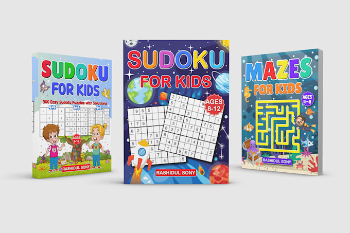 Design word search, sudoku, maze puzzle book, activity book for amazon ...