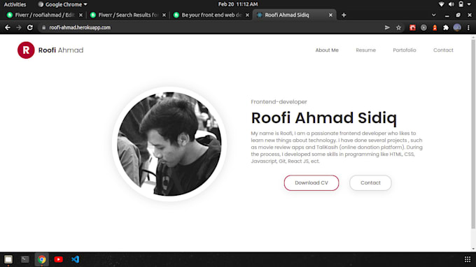 Be your react vue front end developer by Roofiahmad | Fiverr