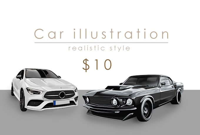Create your car photo into realistic illustration by Daumuach | Fiverr