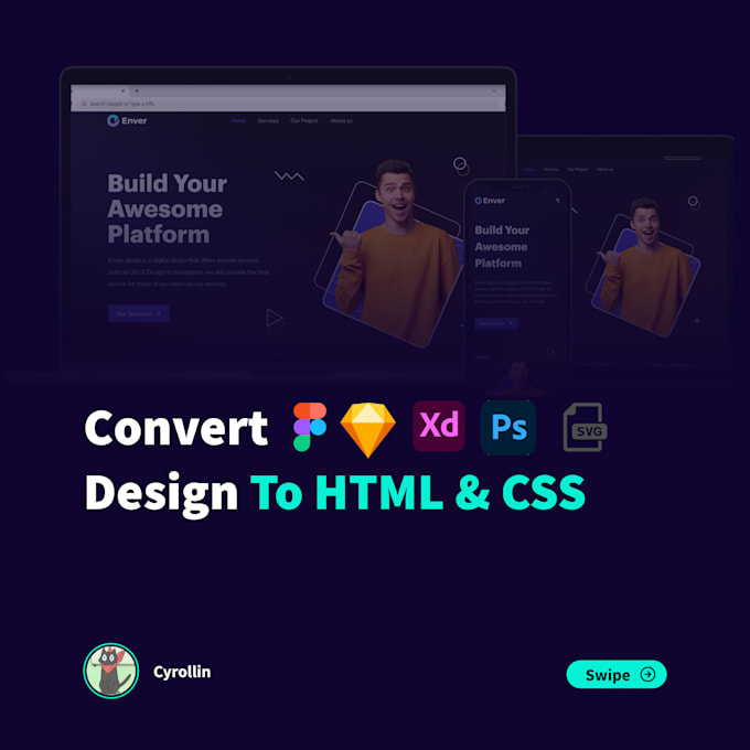 Convert figma, xd, sketch, psd, design to html and css by Cyrollin | Fiverr Convert figma, xd, sketch, psd, design to html and css by Cyrollin | Fiverr