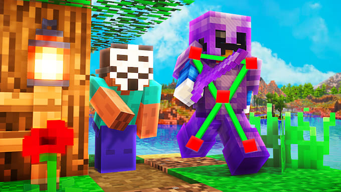 Make professional catchy minecraft bedwars and skywars thumbnail by ...