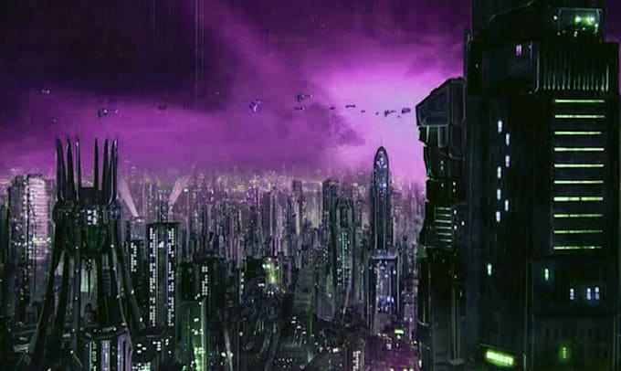 how to draw a cyberpunk city