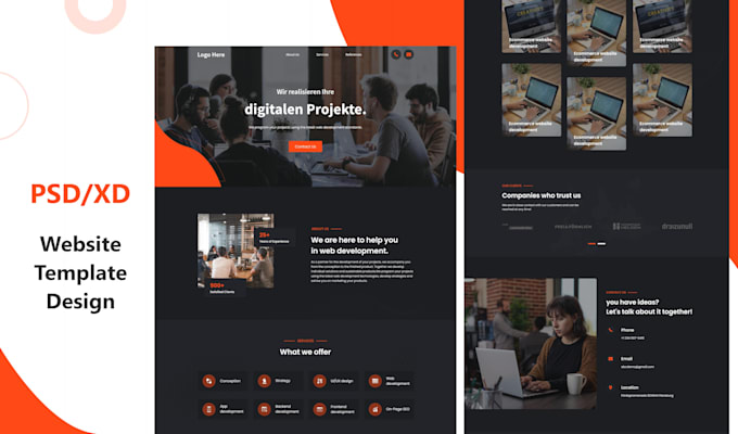 Do psd website ui ux design or web template by psd or xd by Ui ...