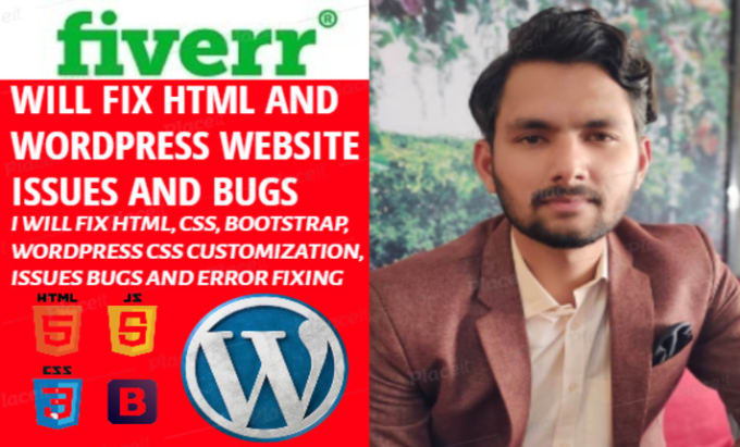 Fix Wordpress Issues Fix Wordpress Website Html Css Bootstrap Html Css Bugs By Shumaizdevops
