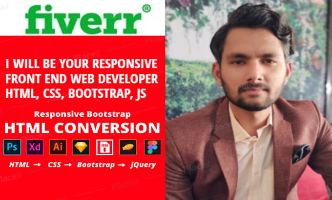 Be your front end web developer, html, css, bootstrap, javascript by ...