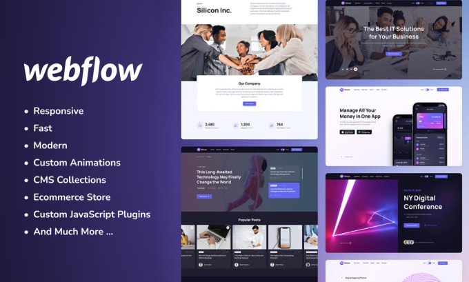 Write custom code for webflow website, webflow expert, figma to webflow ...