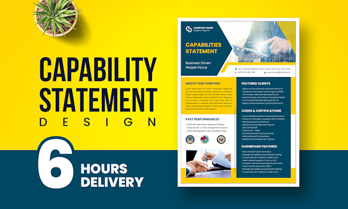 Design government capability statement, one pager flyer by ...