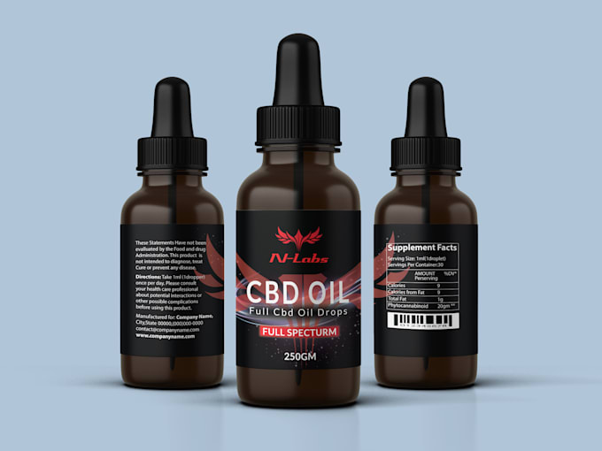 Do make bottle label design, cbd label design, cbd oil, packaging label ...