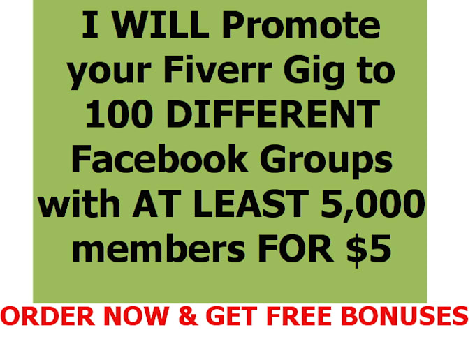 Promote your fiverr gig to over 100 active facebook groups with 10,000 ...