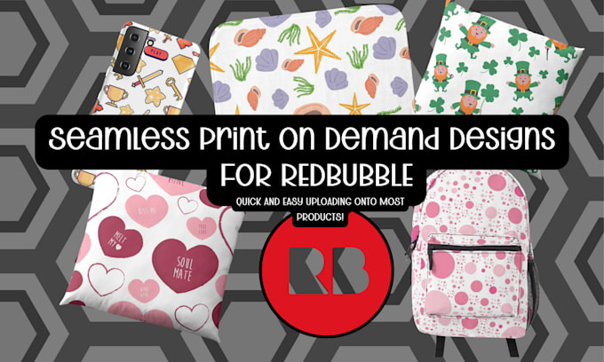 Create seamless redbubble designs for you by Creativemae | Fiverr