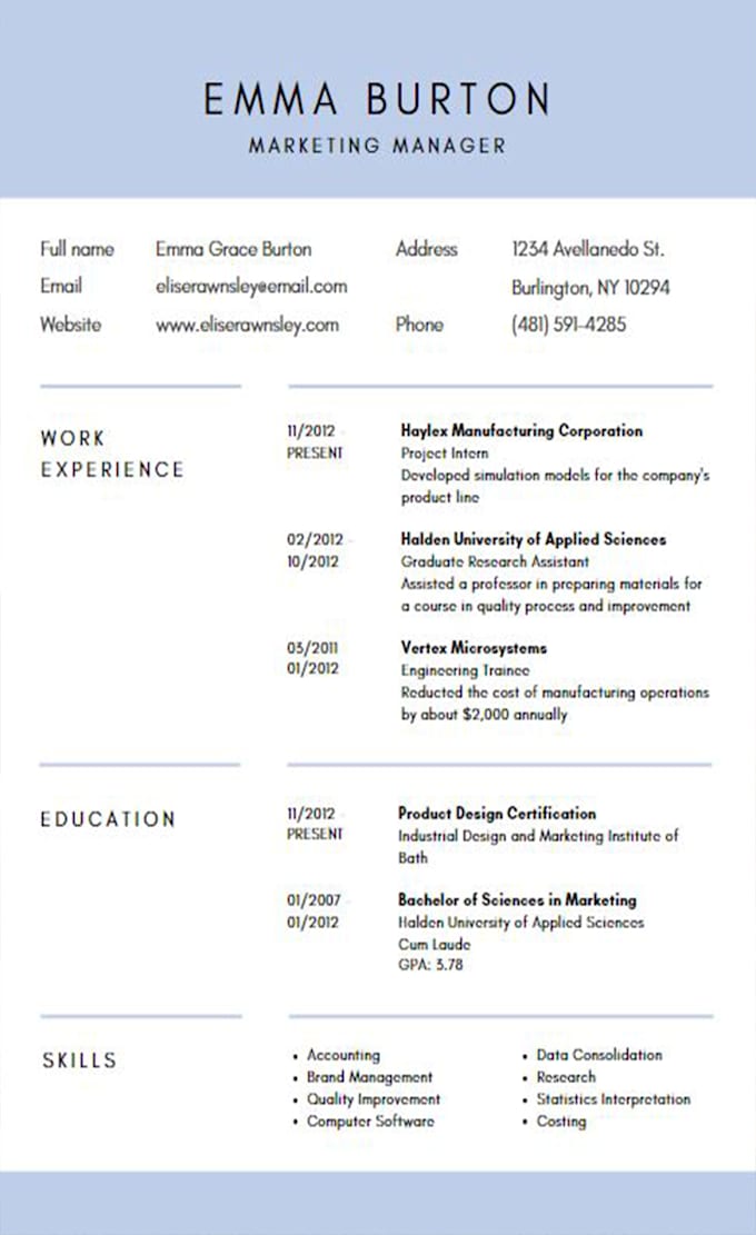 Create beast resume ever by A_khaledd | Fiverr