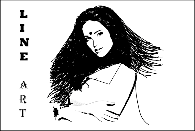 Draw continuous any line art portrait with animation by Sasajibgd | Fiverr