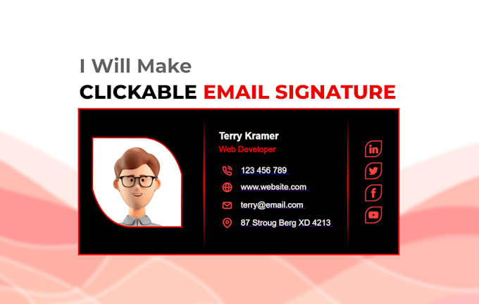 Make and design clickable email signature by Jember27 | Fiverr