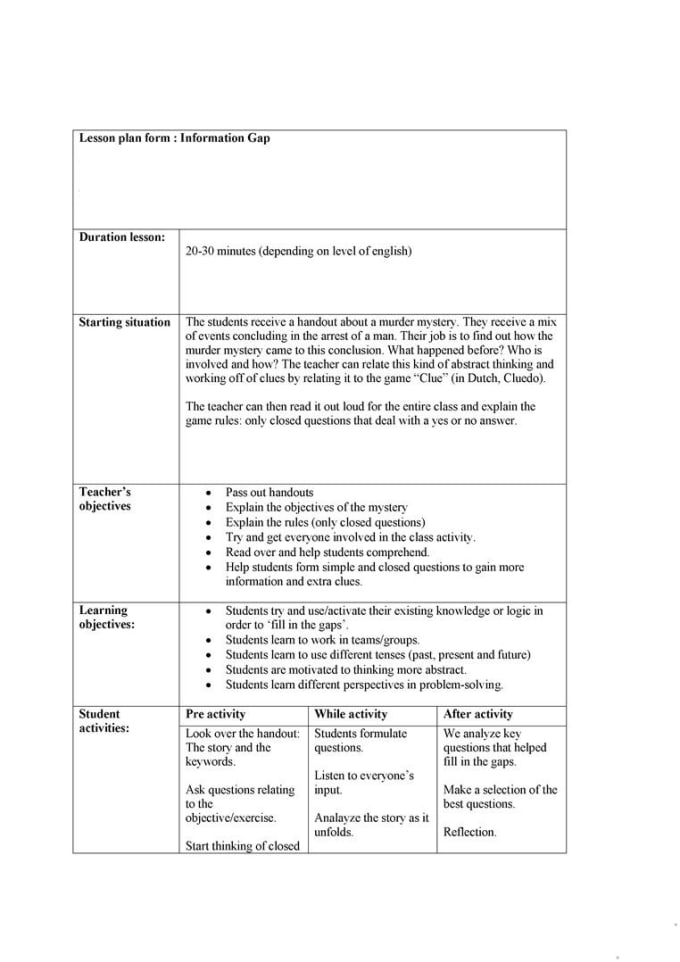 Design a full esl curriculum and lesson plans by Chrisdunkin | Fiverr