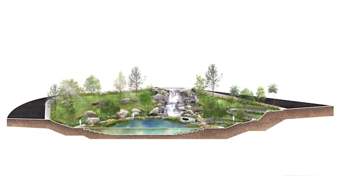Make rendering architecture or landscape section and elevation by ...