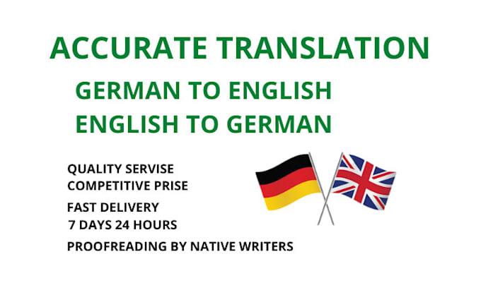 Accurate translation german to english and vise versa by Pro ...