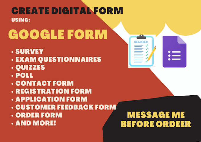 Create online form, surveys, application, using google form by Christine_afd | Fiverr