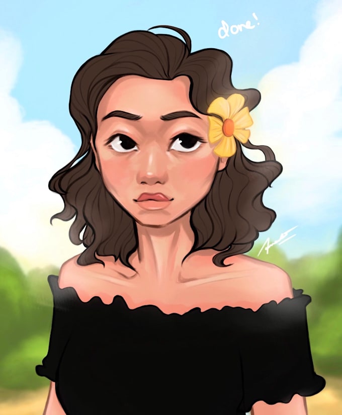 Draw digital character art by Isienart | Fiverr