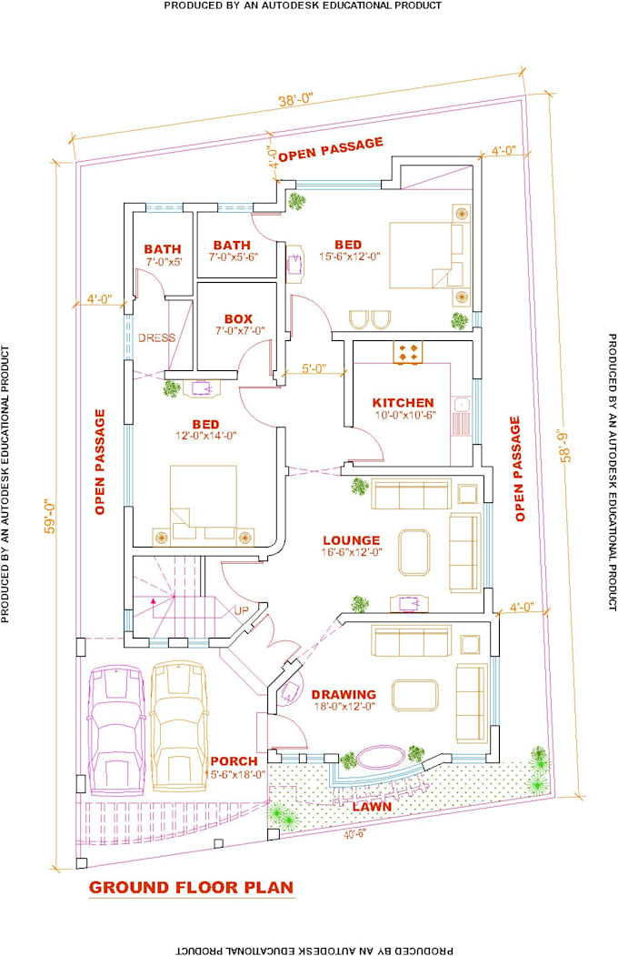 House 2d plane and elevation professional drawings by Katlang123 | Fiverr