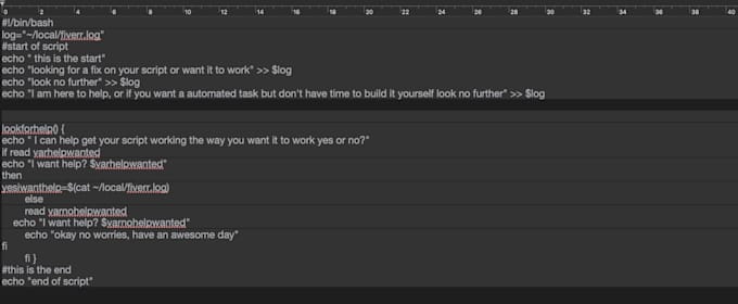 Assist and create or edit a bash script by Darren_lavery | Fiverr