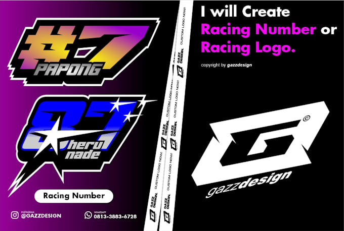 Create racing number and racing shop logo best quality by Gzzdsgn | Fiverr