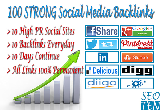 Give you 100 high pr powerful social media backlinks by Seoten | Fiverr