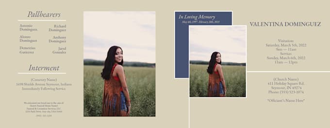 Design stylish funeral program or booklet quickly by Cristatad | Fiverr