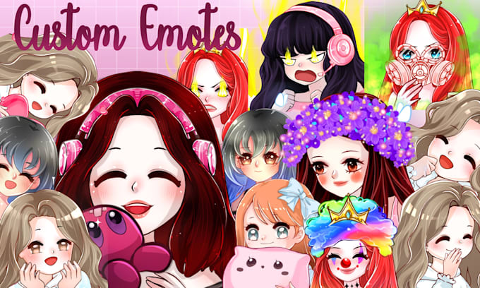 Create Cute Chibi Custom Twitch Or Discord Mixer Emotes By Huyensunny Fiverr