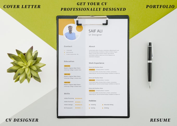 Design modern cv, resume and cover letter by Saifali885 | Fiverr