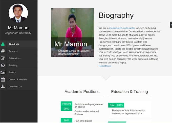 Give outstanding personal biography design by Mamun_babu | Fiverr