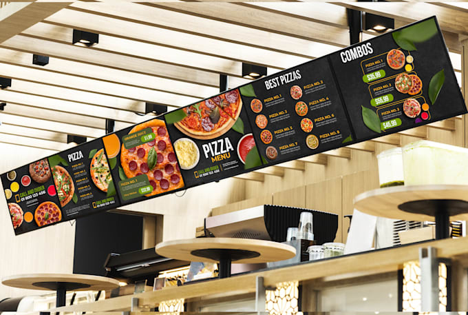 Design digital menu, tv screen menu, menu boards for restaurant by ...