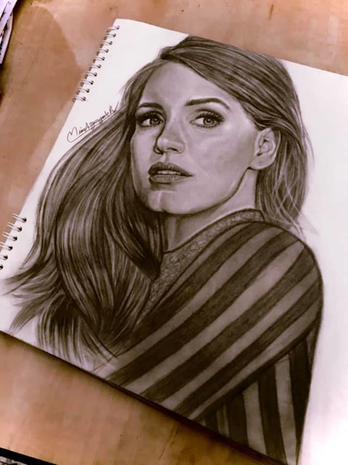 Draw real face portraits by Minasga | Fiverr