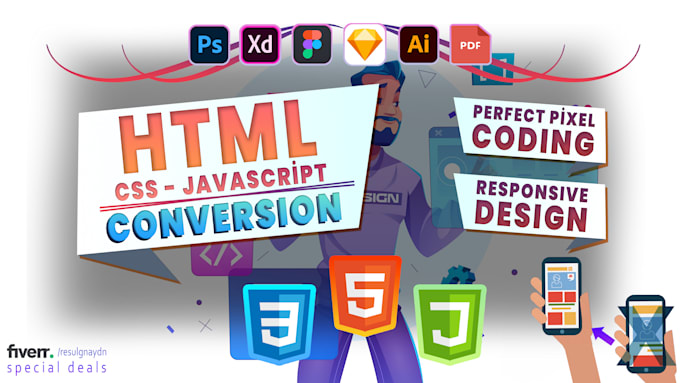 Convert your designs to html by Resulgnaydn | Fiverr