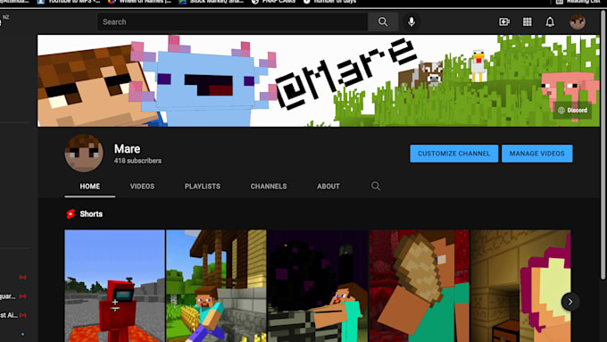 Create a custom minecraft channel banner by Mareanimations | Fiverr